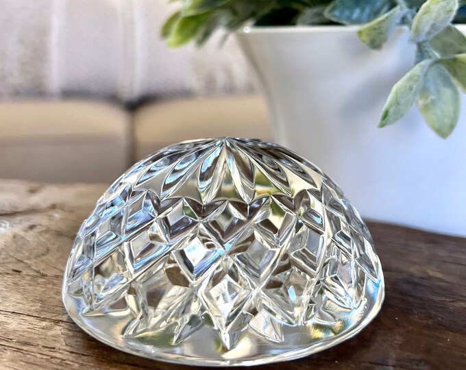 Waterford Crystal Paperweight Signed Round Star Cut Dome Nocturne ...