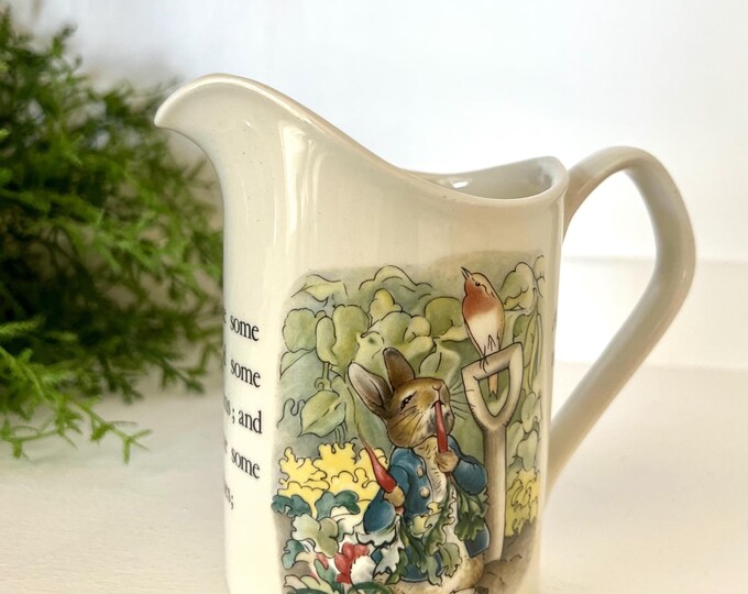 Wedgwood Porcelain Peter Rabbit Beatrix Potter 10 Oz Pitcher / Creamer ...