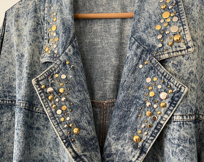 1980's Vintage Acid Washed Jean Trench Coat PG Collections Ginger Bort ...