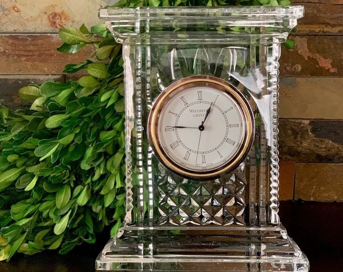 Waterford Crystal Mantel Clock Atrium Pattern Desk Clock Retirement New ...