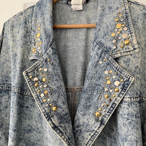 1980's Vintage Acid Washed Jean Trench Coat PG Collections Ginger Bort ...