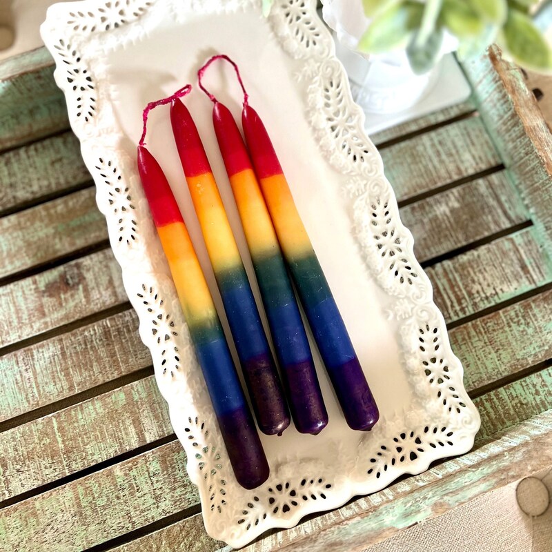 Rainbow Candles - Etsy