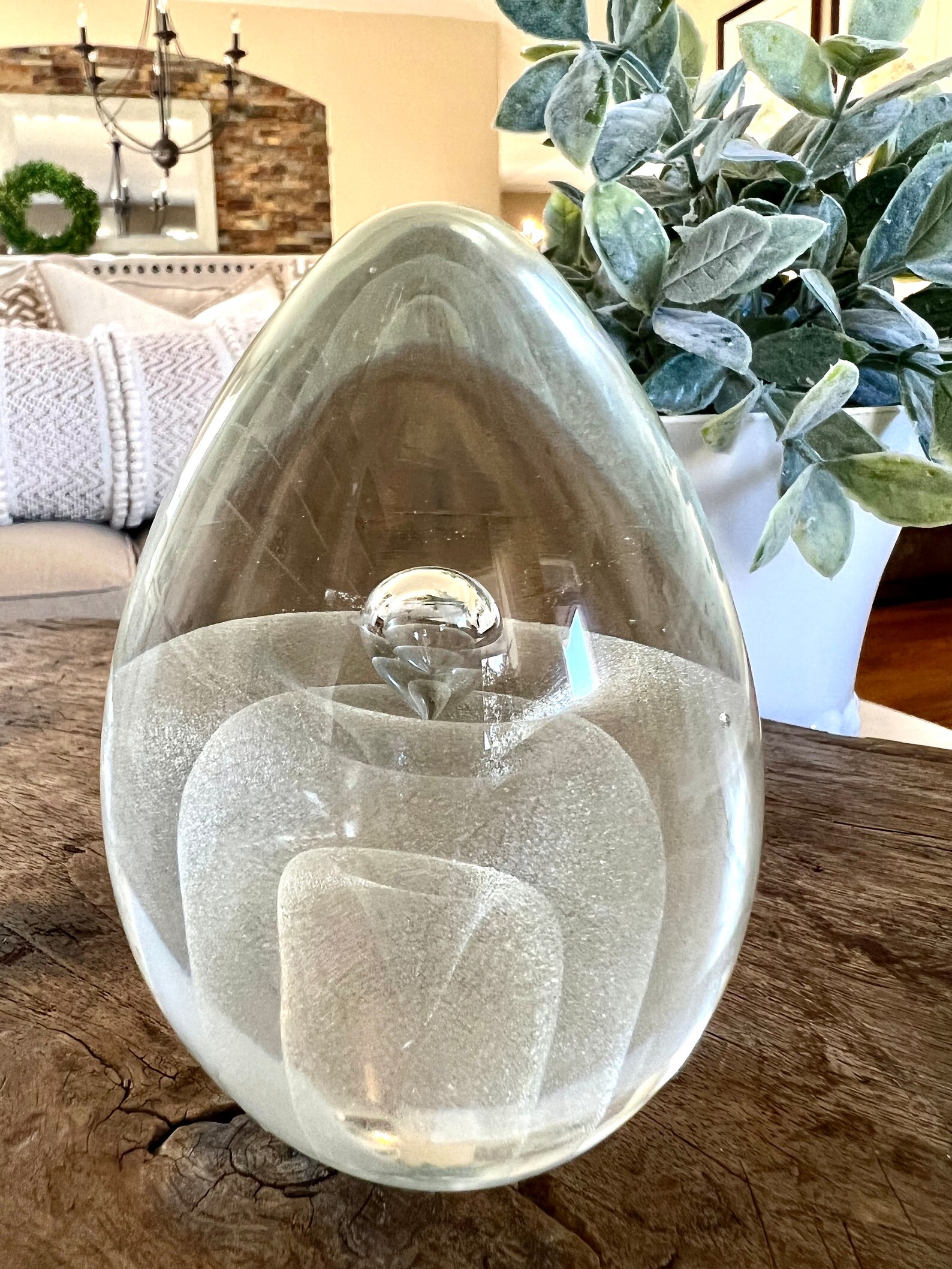 Orient & Flume Art Glass Clear Vortex Iridescent Vails Bubble Signed ...