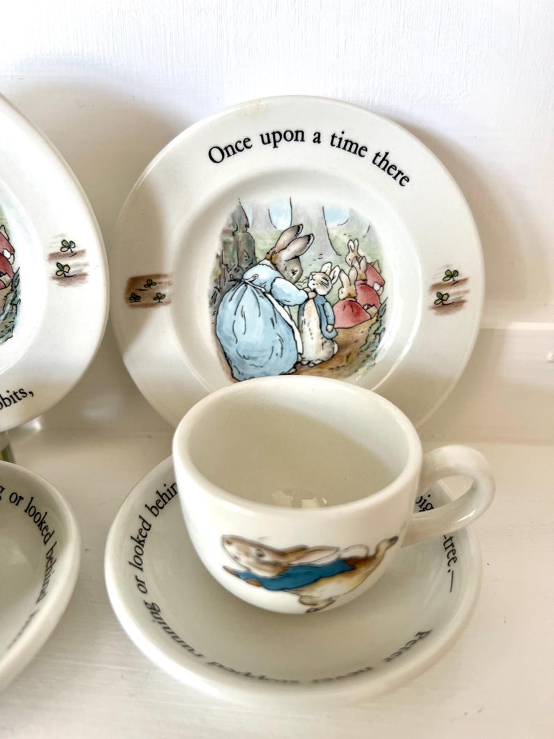 Wedgwood Porcelain Peter Rabbit Beatrix Potter Childs Tea Set, Childs ...
