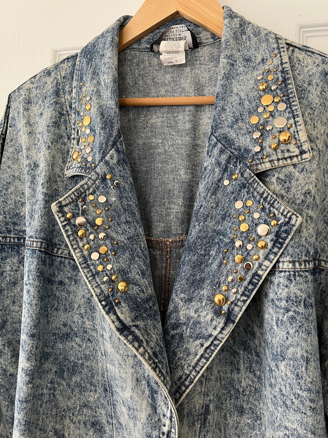 1980's Vintage Acid Washed Jean Trench Coat PG Collections Ginger Bort ...