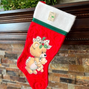 Vintage Morehead Inc. , Christmas Stocking - Unused - Patchwork Teddy ...