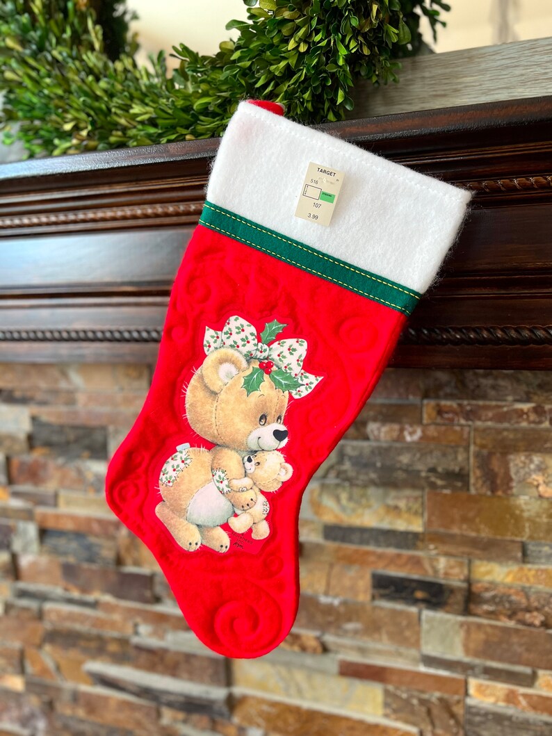 Vintage Morehead Inc. , Christmas Stocking - Unused - Patchwork Teddy ...