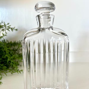 Atlantis Crystal Vertical Cut Desk Flask and Stopper, Whiskey, Rum ...