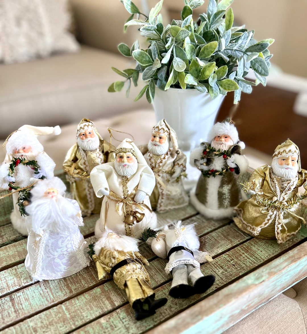 Vintage Porcelain Santa Claus Father Christmas Ornament Set - Etsy