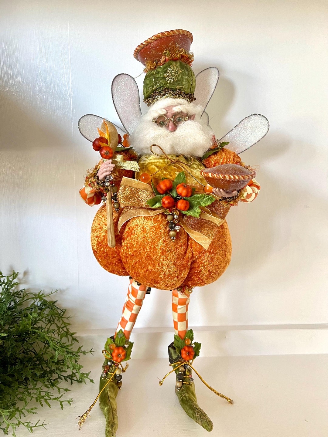 Mark Roberts Collection Large Pumpkin Pie Fairy Shelf Sitter, Fall ...