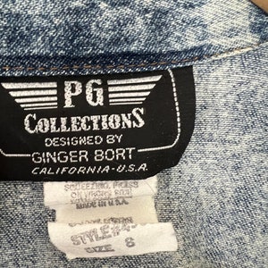 1980's Vintage Acid Washed Jean Trench Coat PG Collections Ginger Bort ...