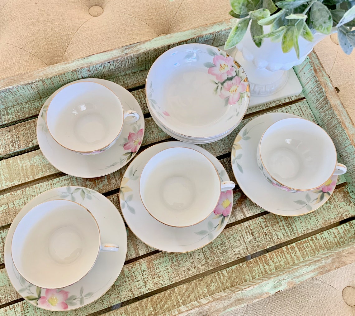 Noritake Japan Hand Painted Set of 4 Tea Cup and Saucer and 4 | Etsy