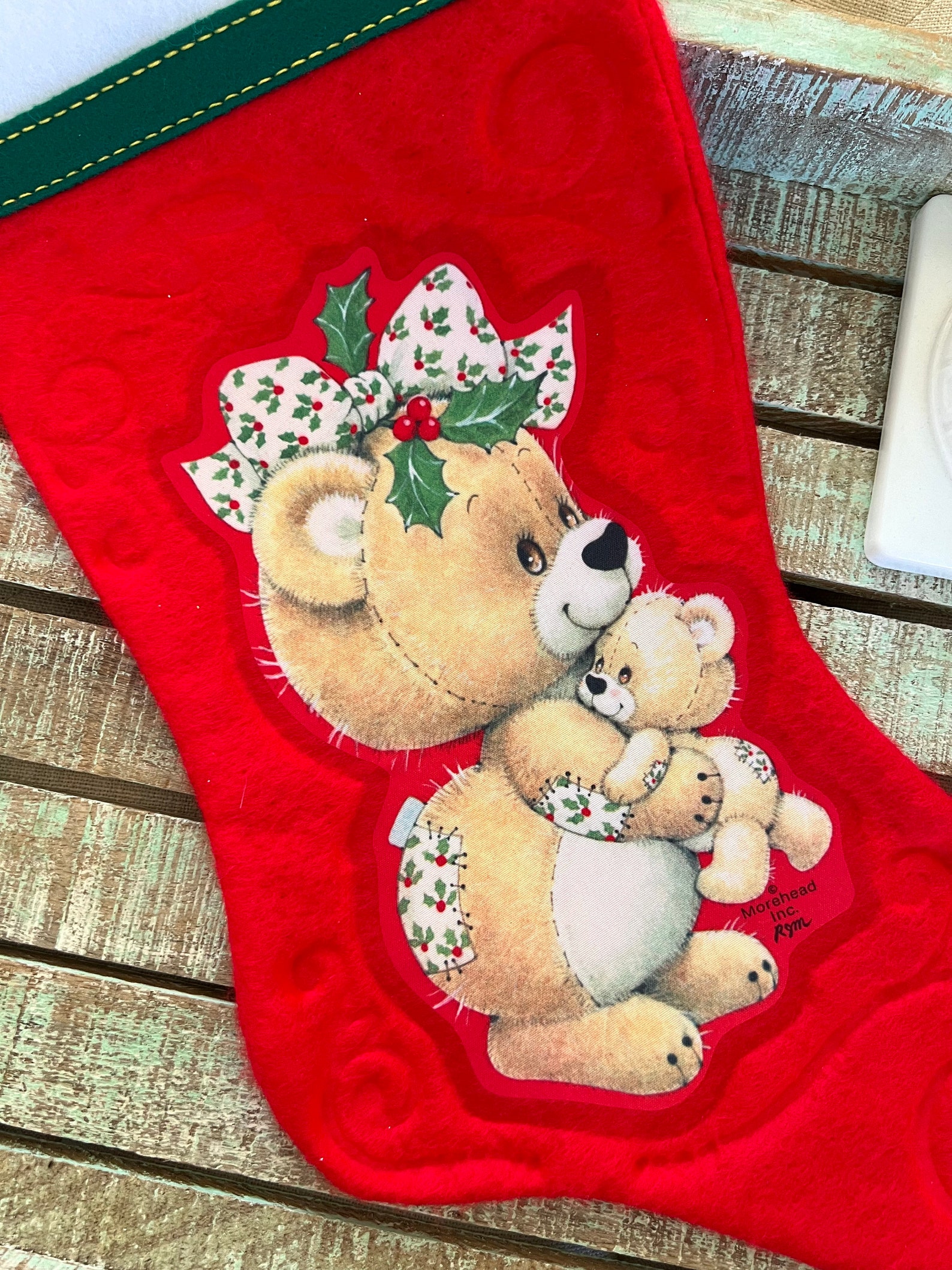 Vintage Morehead Inc. , Christmas Stocking - Unused - Patchwork Teddy ...