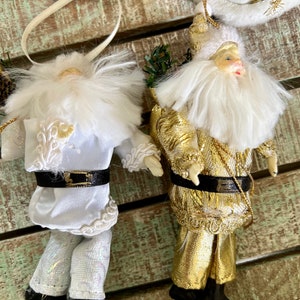 Vintage Porcelain Santa Claus Father Christmas Ornament Set - Etsy