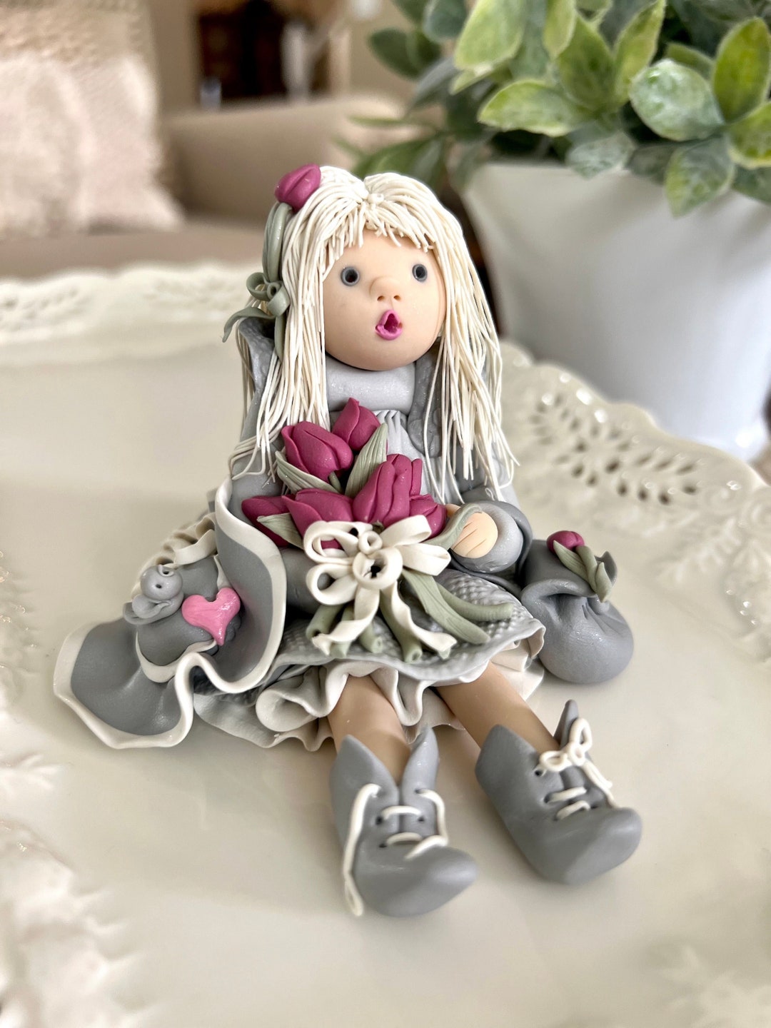 Vintage Artist Signed Tjitske Van Nus Little Darling Dolls - Polymer ...