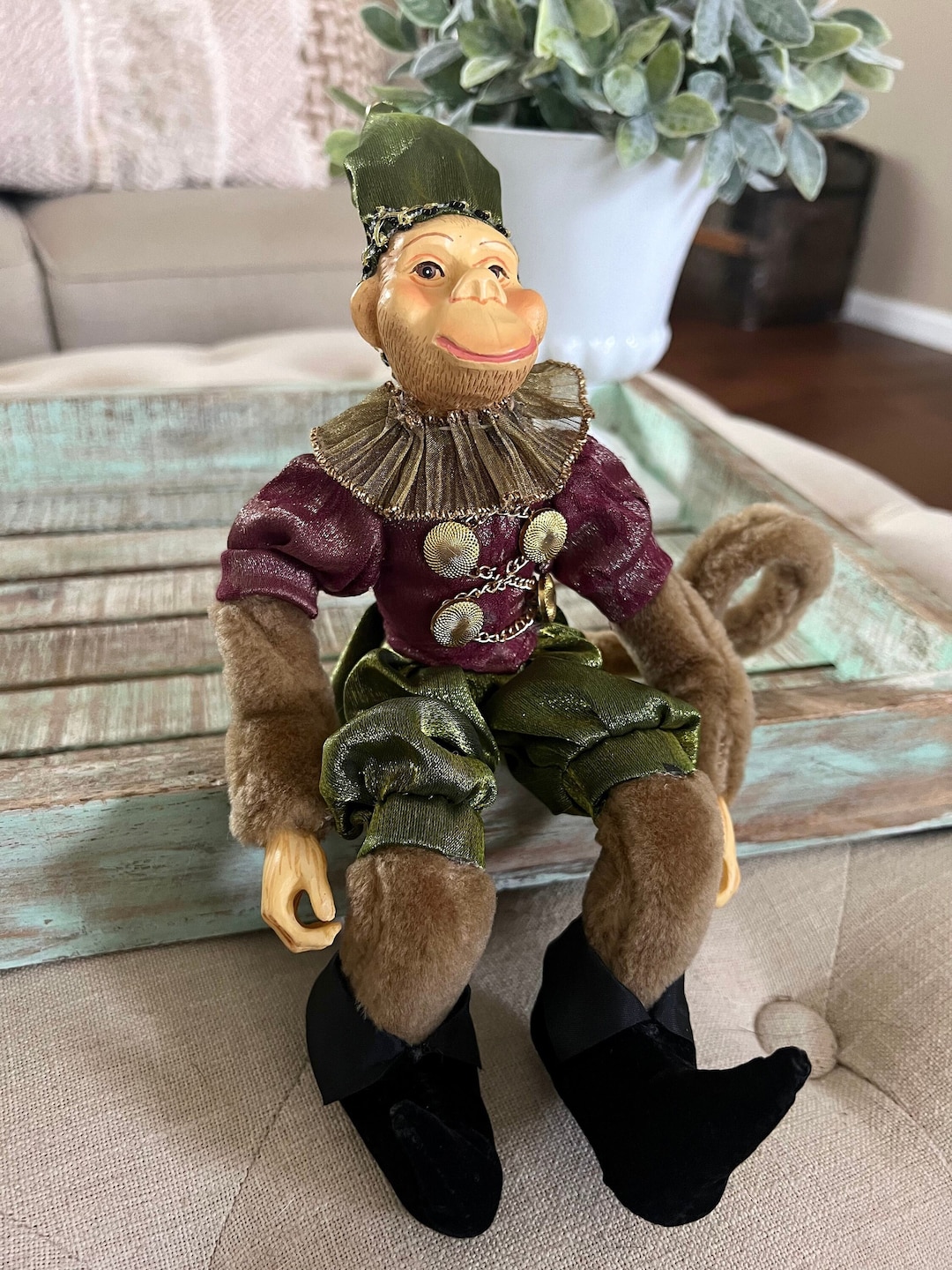 Retired Mark Roberts Collection Jester Monkey, or Shelf Sitter, Jester ...