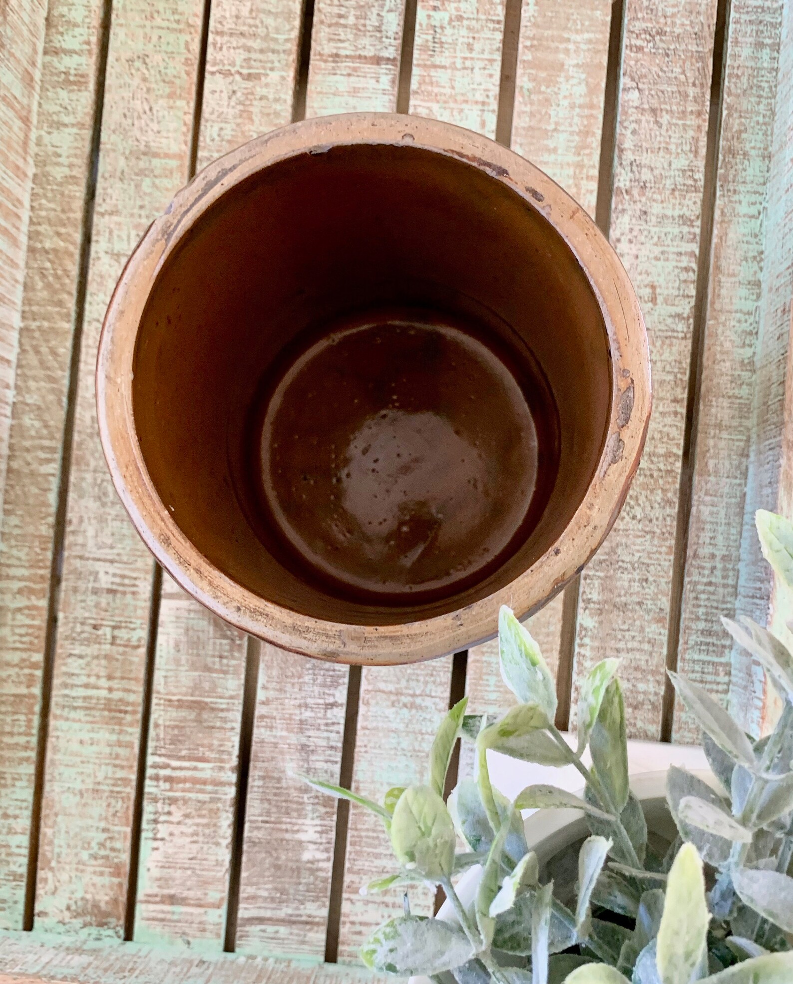 Rustic Dark Brown Crock Utensil Crock Stoneware Bumpy Shiny - Etsy