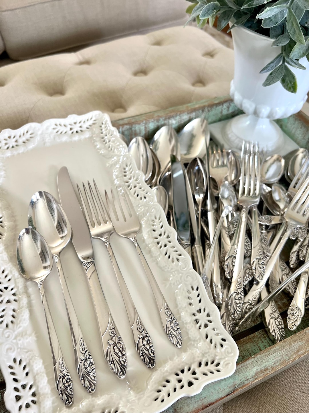 Oneida Community Silver Plate Silverplated 76 Piece Flatware Set ...