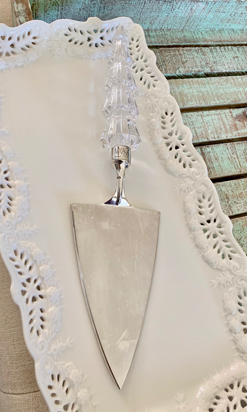 Mikasa Crystal Silverplate Cake Server Starshine Pattern | Etsy