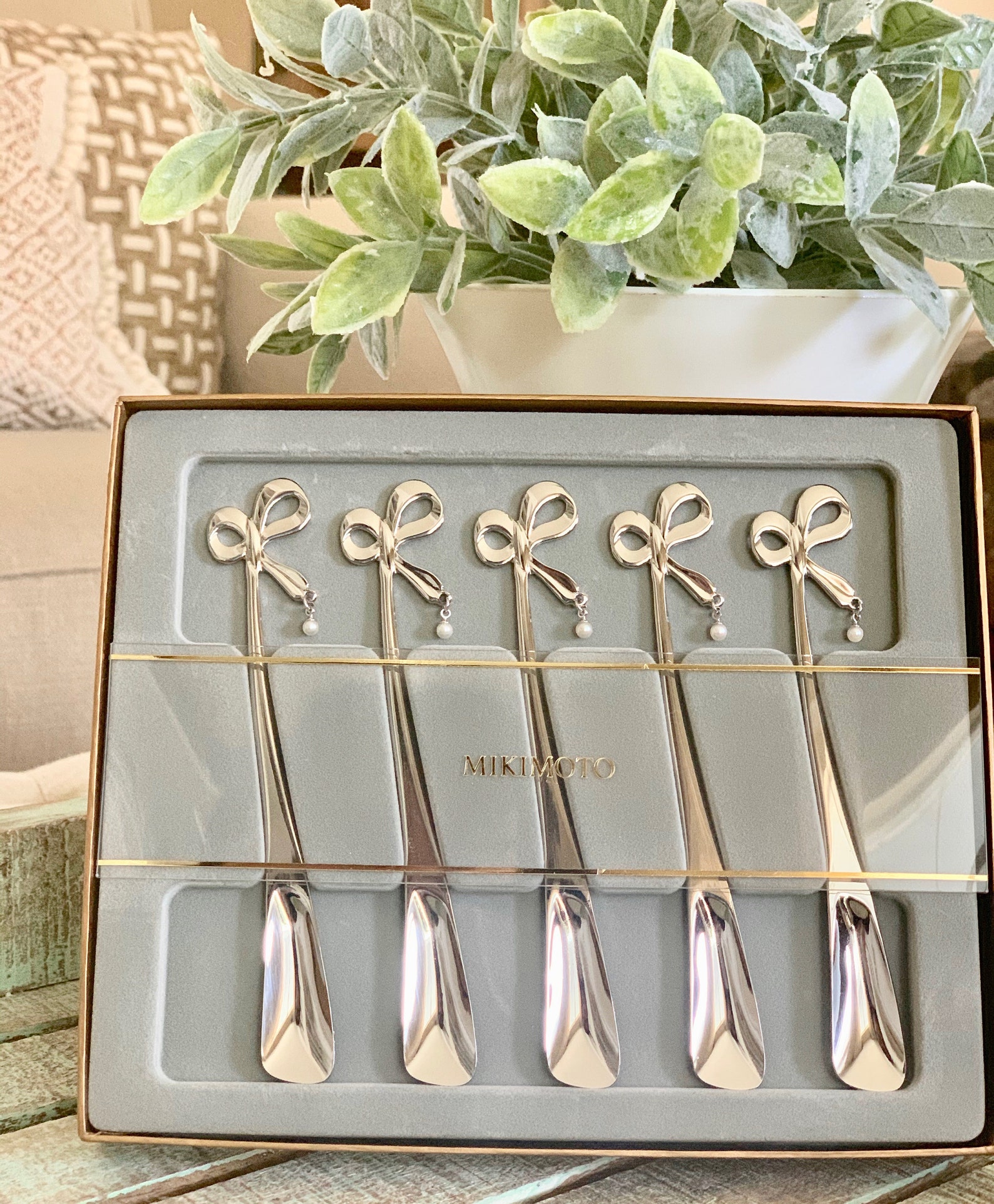 Mikimoto Pearls Gift Selection Ribbon Bow Shaped Spoons w/ | Etsy