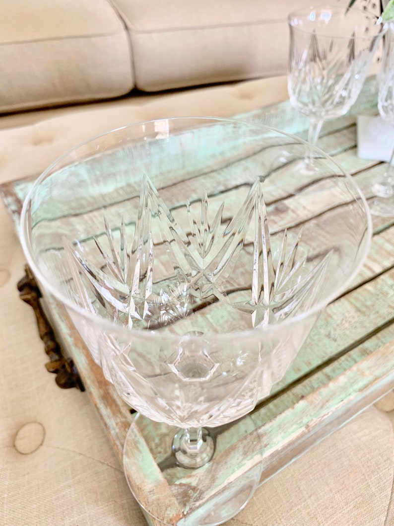 Hoya Crystal Set of Four Water Goblets or Large Wine Glass | Etsy