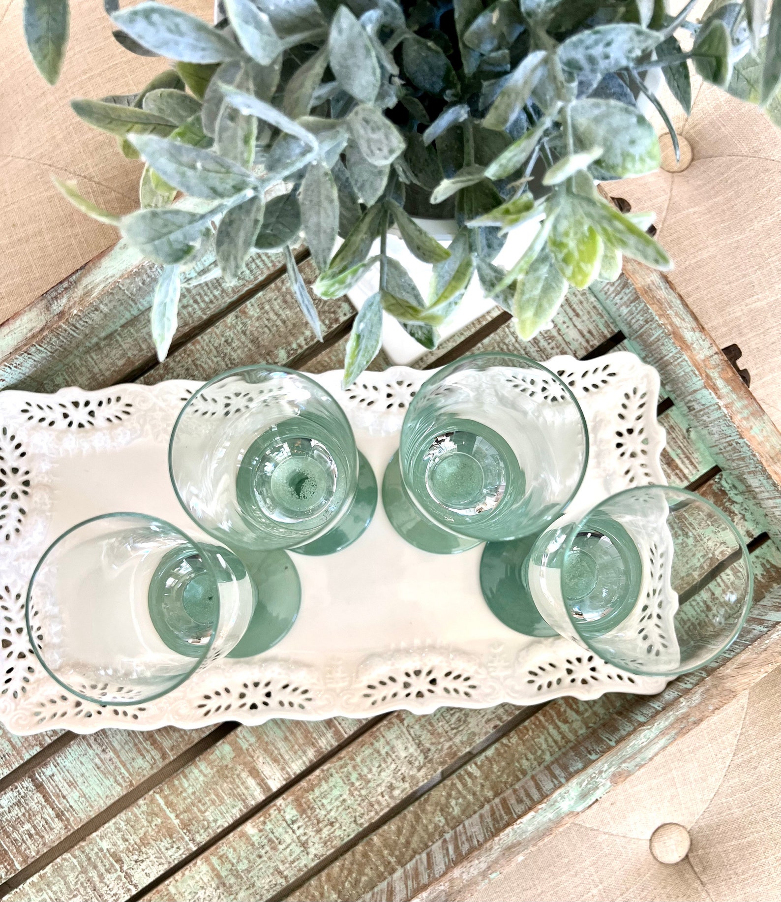 Villeroy & Boch Set of Four Isabelle Green Dark Jade Fluted - Etsy