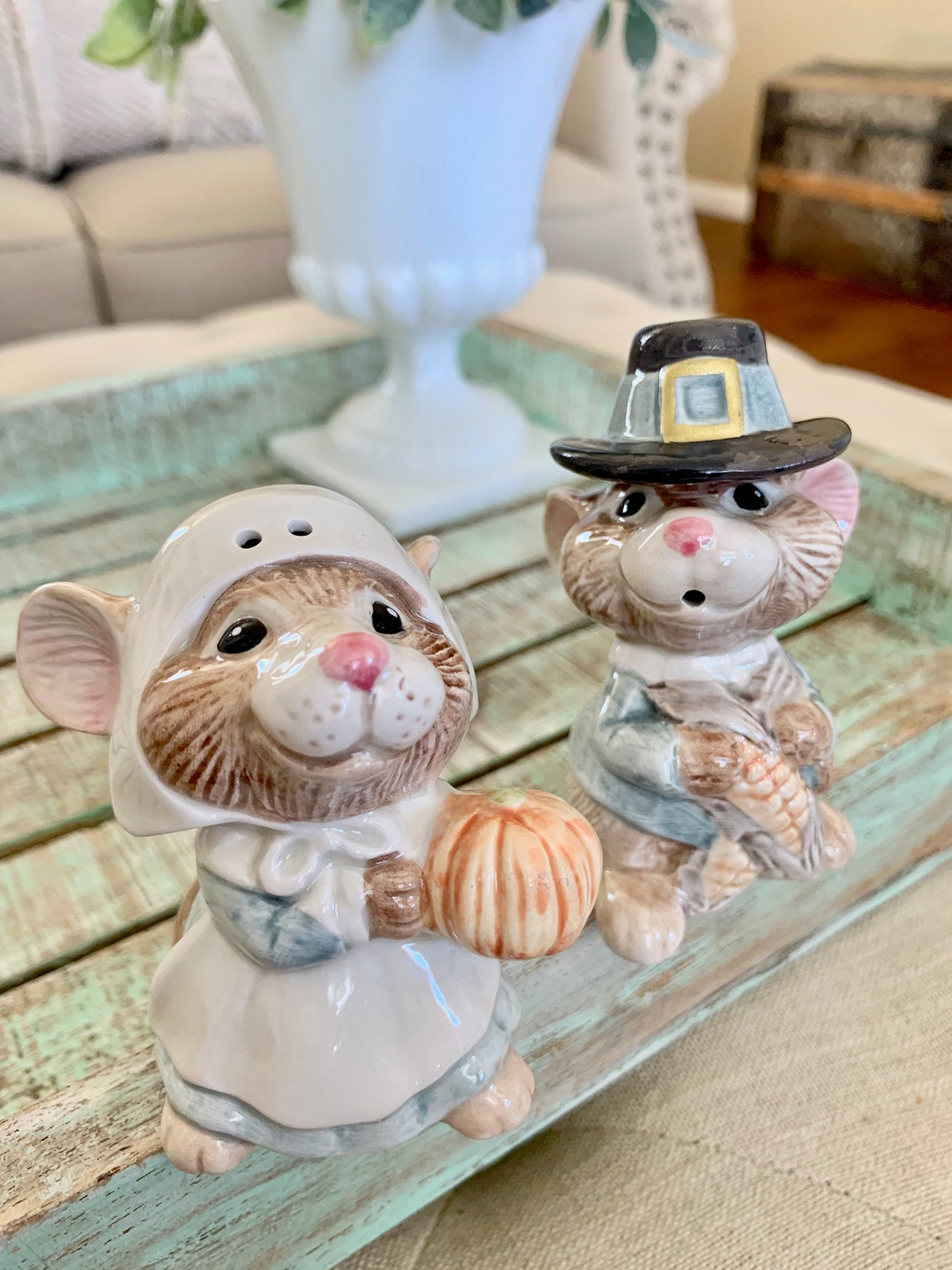 Fitz & Floyd Mayflower Mouse Mice Pilgrim Salt and Pepper | Etsy