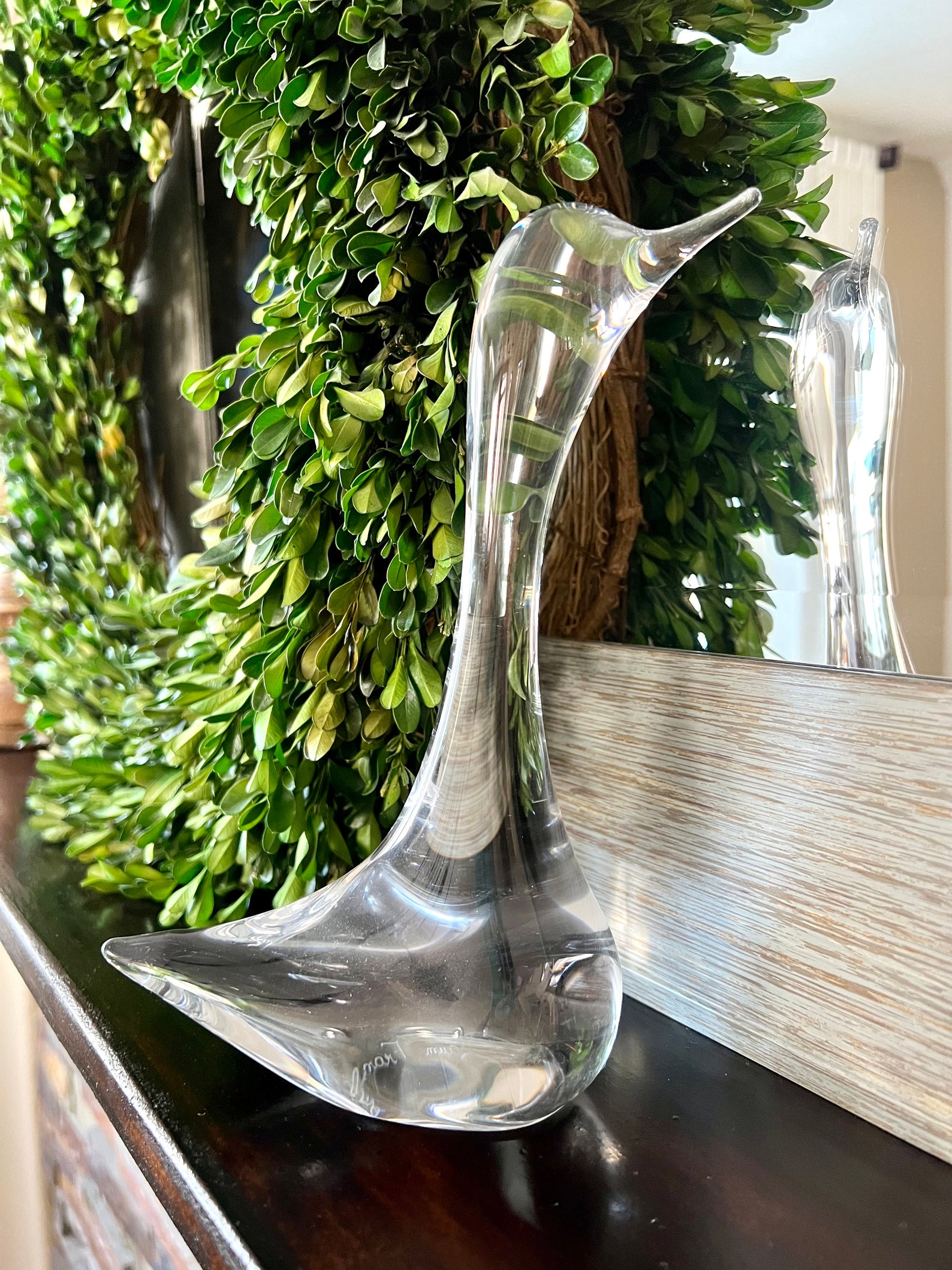 Daum France Crystal Duck Teal Head up Figurine Goose Bird Duck - Etsy