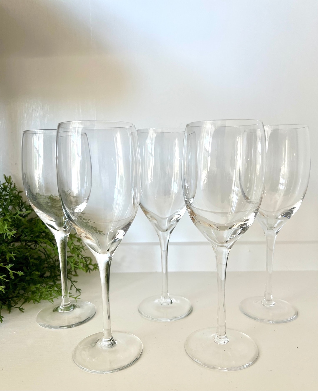 Lenox Crystal Water Goblet / Large Wine Glasses Set of Five Elegant ...