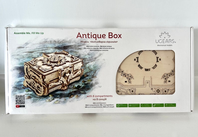UGEARS Mechanical Models Antique Box Trinket Box Memory - Etsy