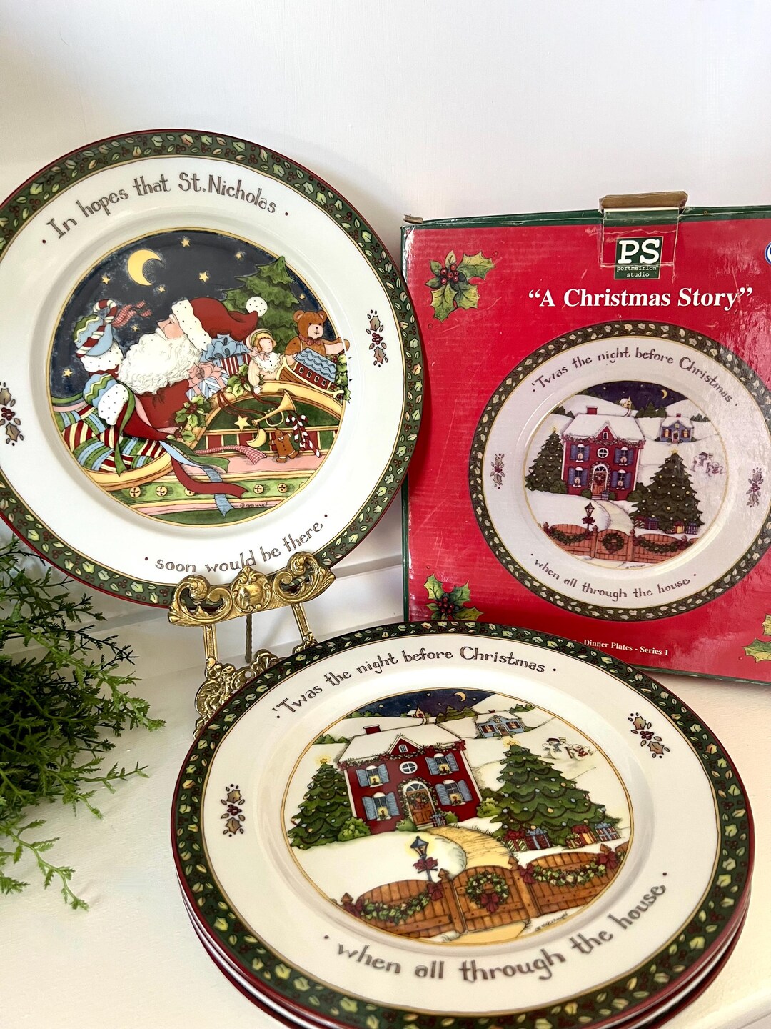 Portmeirion A Christmas Story Dinner Plates Set of Four Susan Winget ...
