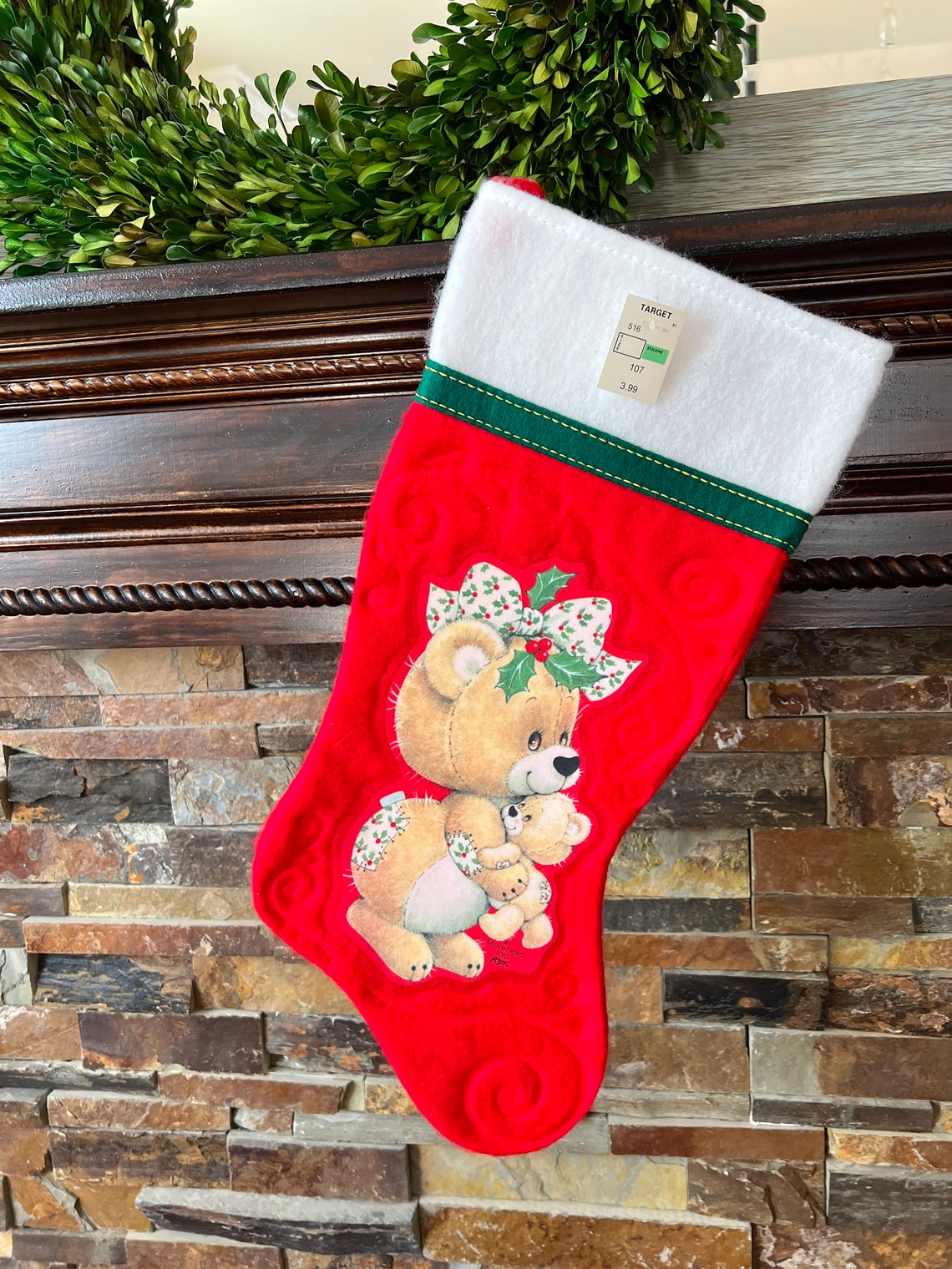 Vintage Morehead Inc. , Christmas Stocking - Unused - Patchwork Teddy ...