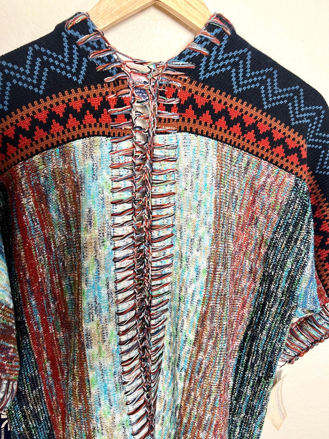 Vintage Penrose Knitwear Multicolor Short Sleeve Coverup / Sweater, New ...