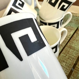 Six Wedgwood Cups Black Keystone Pattern Susie Cooper Designs Greek Key ...