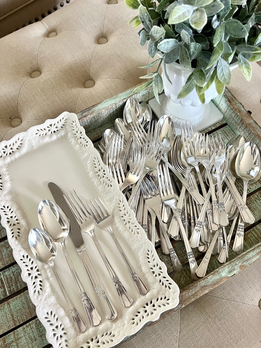 International Silver 87 Piece Silver Plate Silverplated Flatware Court ...