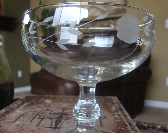 Princess House Set of 4 Heritage Pattern Footed Dessert Crystal Dishes ...