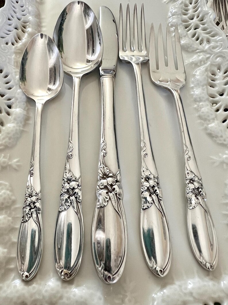 Oneida Community Silver Plate Silverplated 63 Piece Flatware Set White ...