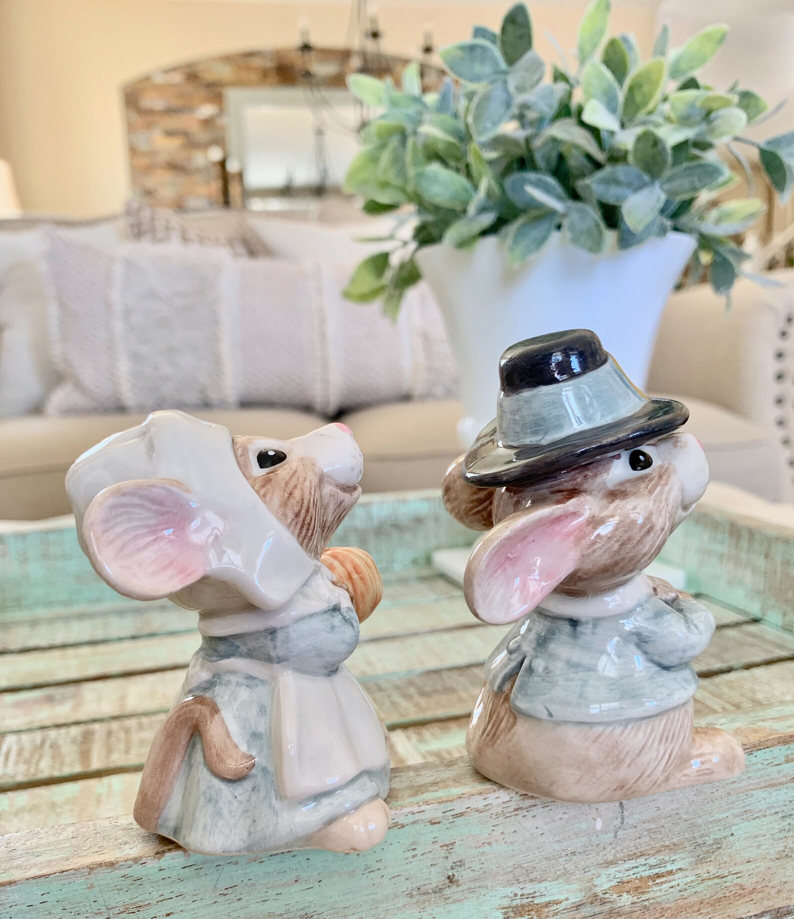 Fitz & Floyd Mayflower Mouse Mice Pilgrim Salt and Pepper | Etsy