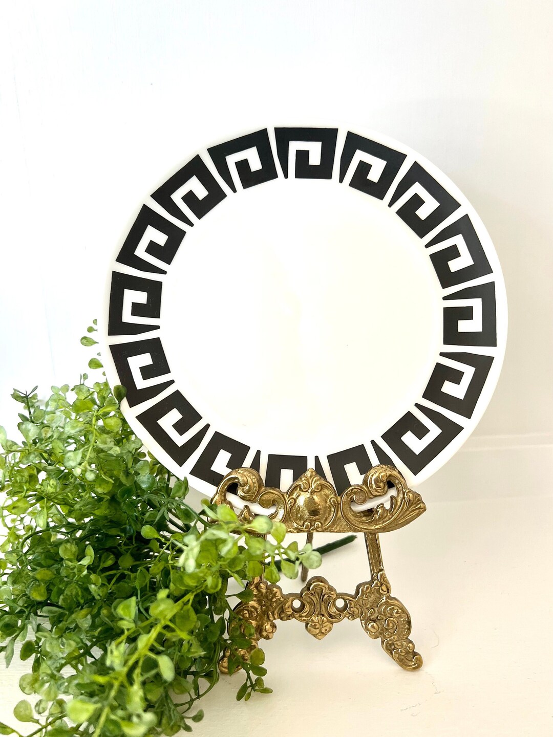 Wedgwood Salad Plates Set of Five Black Keystone Pattern Susie Cooper ...