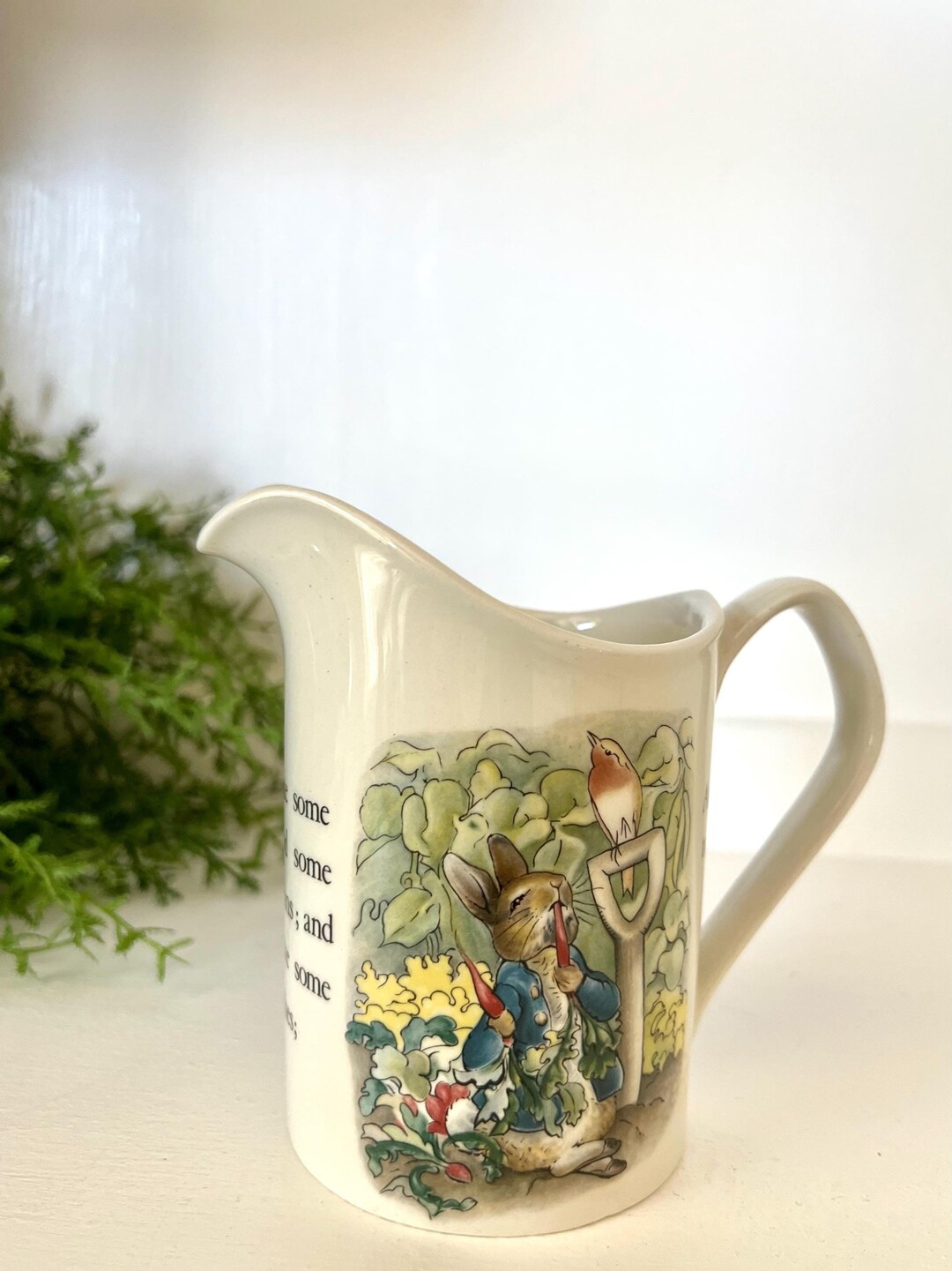 Wedgwood Porcelain Peter Rabbit Beatrix Potter 10 Oz Pitcher / Creamer ...