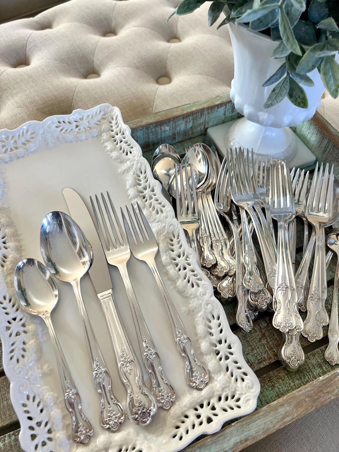 International Silver Plate Silverplated 52 Piece Flatware Set ...