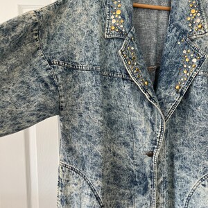 1980's Vintage Acid Washed Jean Trench Coat PG Collections Ginger Bort ...
