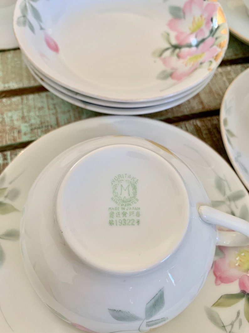 Noritake Japan Hand Painted Set of 4 Tea Cup and Saucer and 4 | Etsy