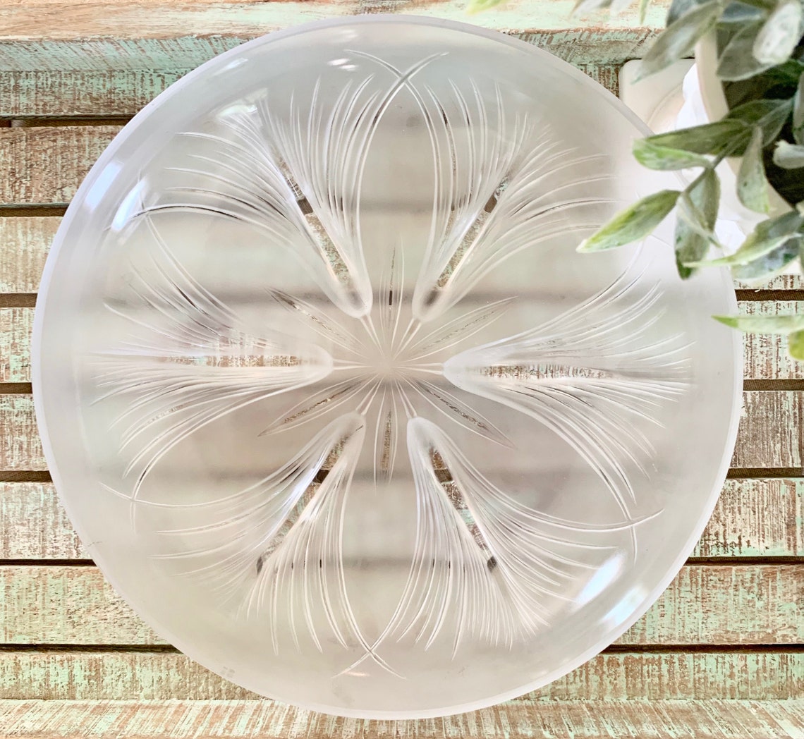 Verlys Glass Large Frosted Decor Bowl Tassel Bowl Art Glass | Etsy