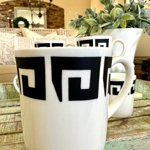 Six Wedgwood Cups Black Keystone Pattern Susie Cooper Designs Greek Key ...