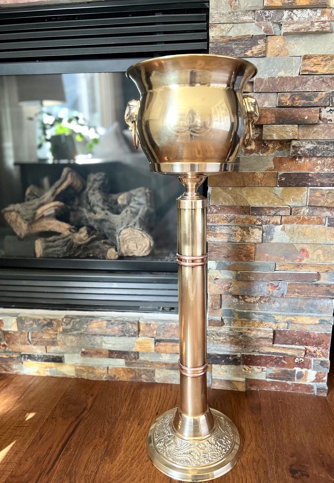MCM Brass Pedestal Champagne Chiller, Plant Stand, Elephant Head ...