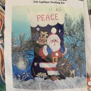 Design Works Felt Applique Stocking Kit Santa's Gifts #5065 Christmas ...