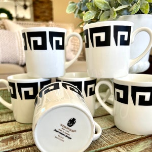 Six Wedgwood Cups Black Keystone Pattern Susie Cooper Designs Greek Key ...