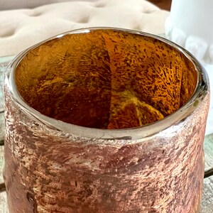 Stunning Geometric Copper and Gold Iridescent Glass Vase Angular Modern ...