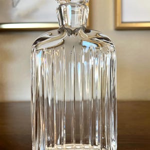 Atlantis Crystal Vertical Cut Desk Flask and Stopper, Whiskey, Rum ...
